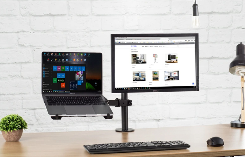 Soporte Monitor y Notebook brazo articulado escritorio